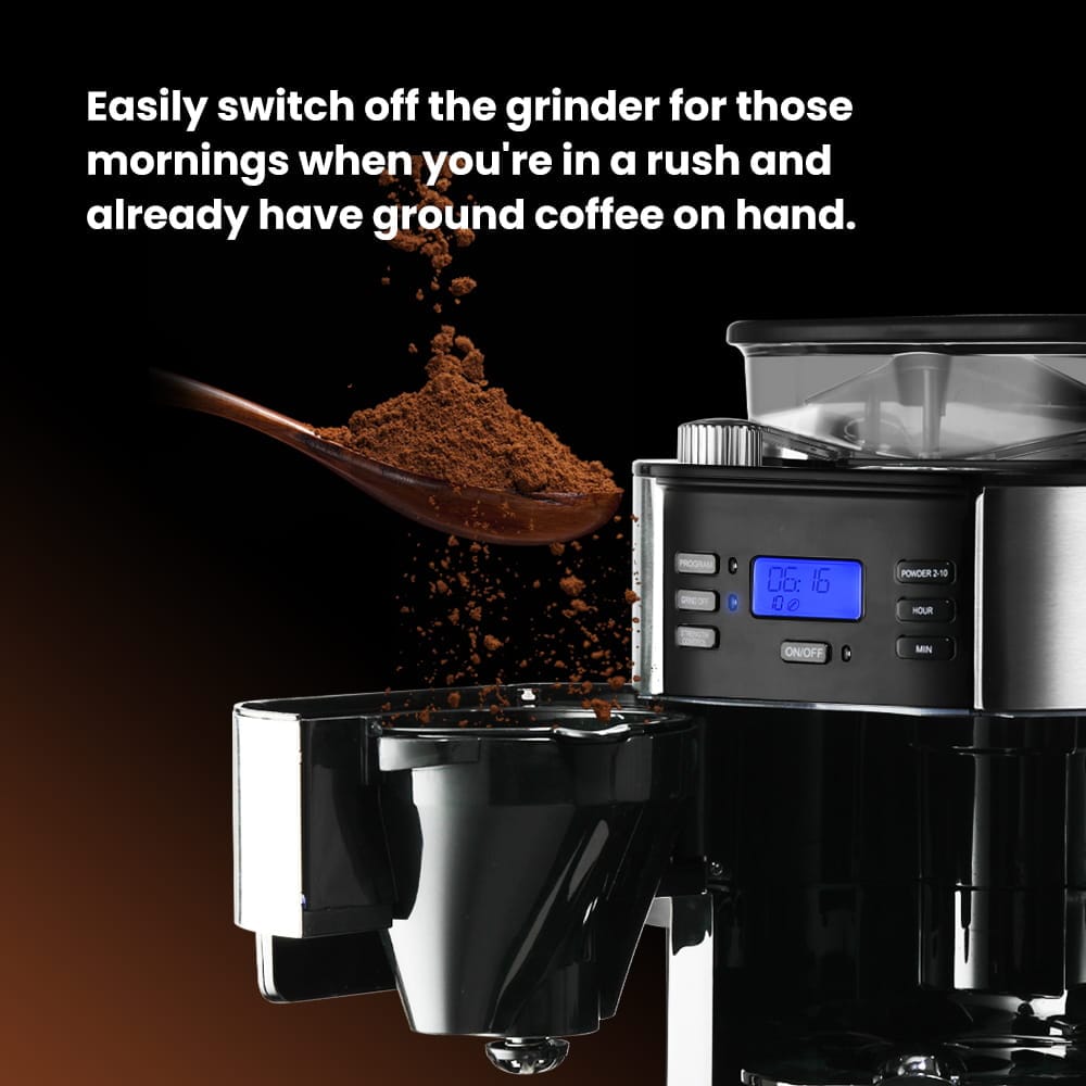 GEVI | 10-Cup Coffee Maker Machine with Built-in Grinder