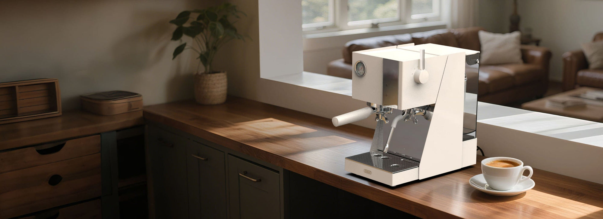 GEVI 20 Bar Semi Automatic Espresso Coffee Machine with OPV, White