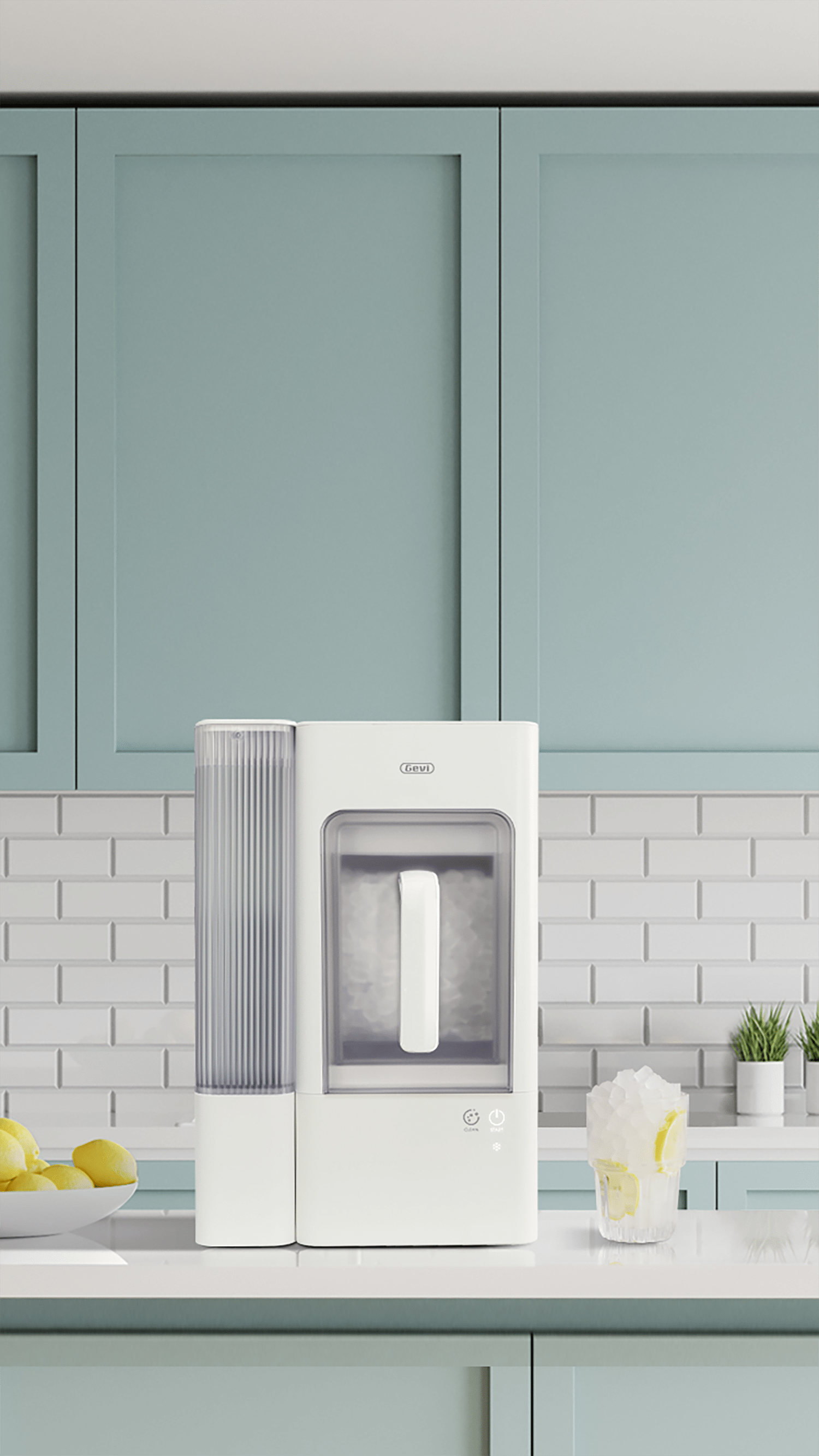 GEVI | Adella Countertop Crystal Clear Nugget Ice Maker Machine