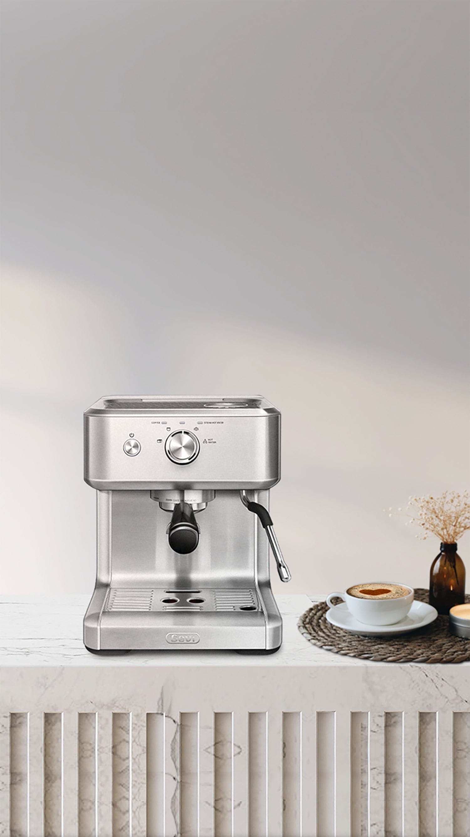 GEVI | Ezbru Espresso Machine with Pre-infusion | ECMC0