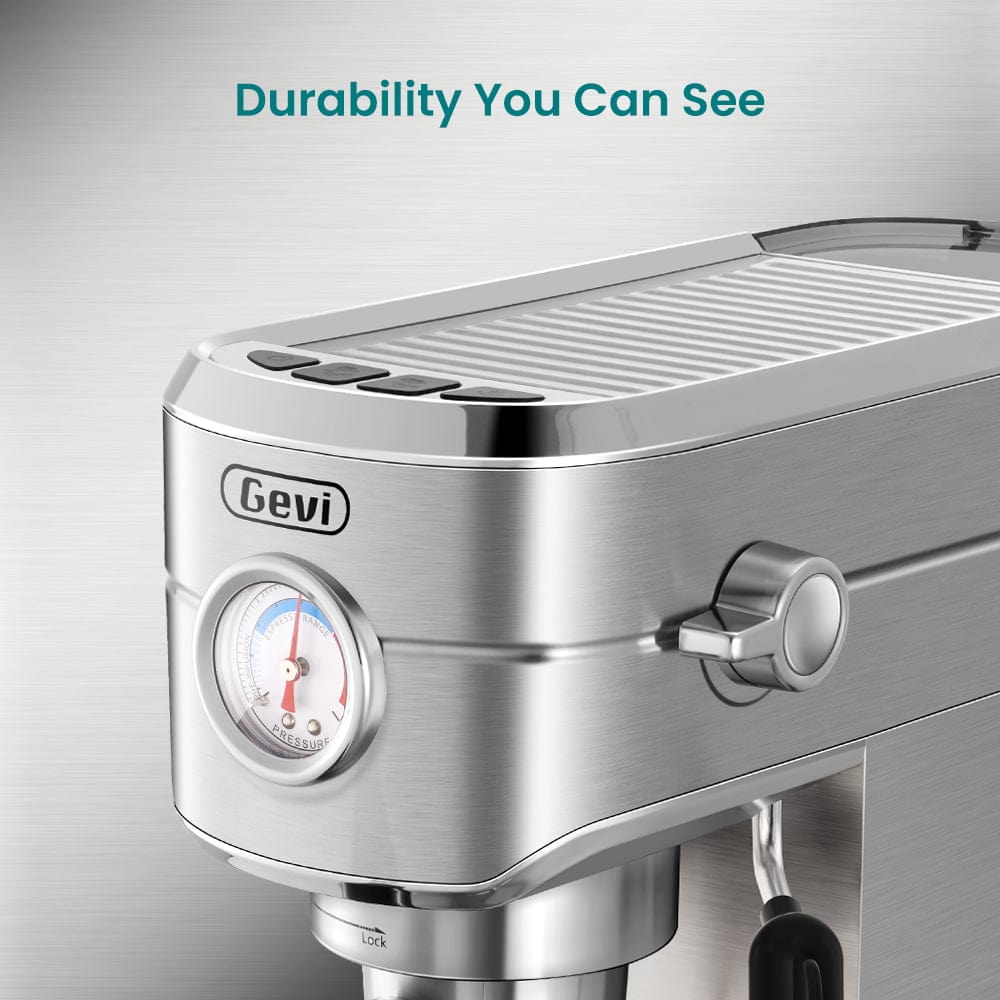 GEVI | Compact Espresso Machine with Milk Steam Wand for Cappuccino and ...