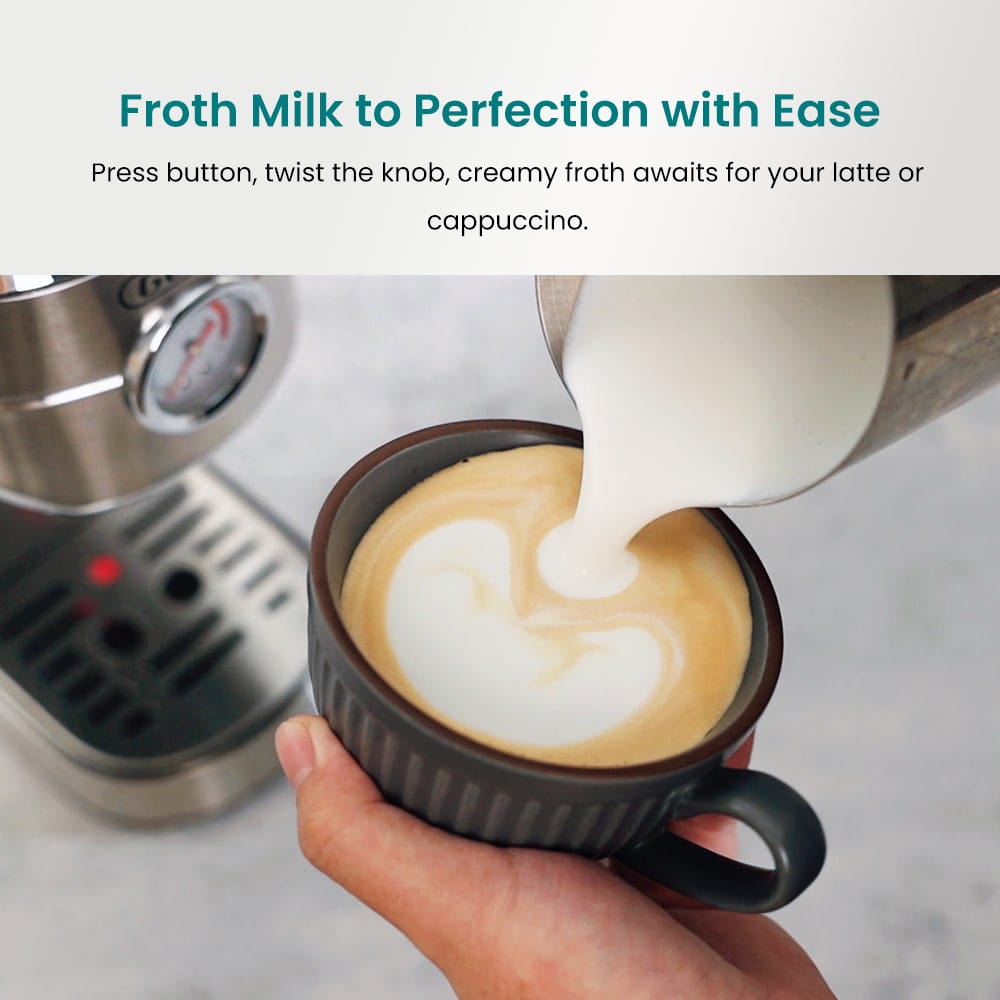 GEVI | Compact Espresso Machine with Milk Steam Wand for Cappuccino and ...