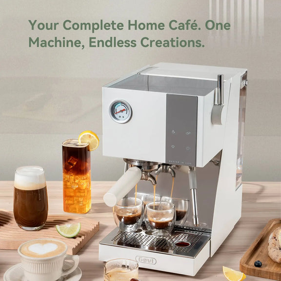 GEVI 20 Bar Semi Automatic Espresso Coffee Machine with OPV, White