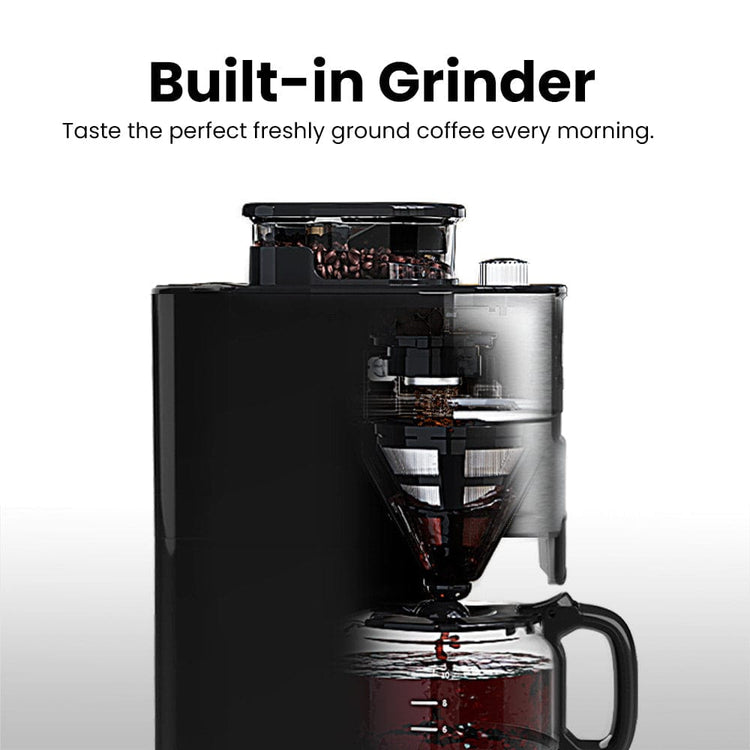 GEVI | 10-Cup Coffee Maker Machine with Built-in Grinder