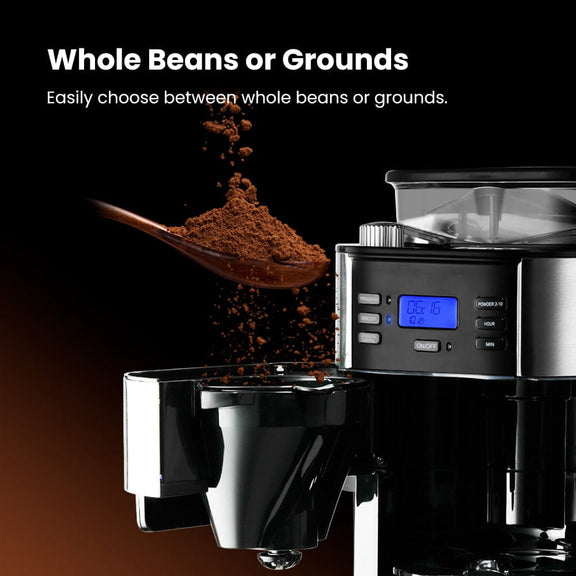GEVI | 10-Cup Coffee Maker Machine with Built-in Grinder