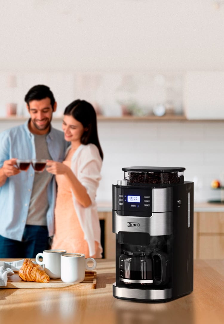 GEVI | 10-Cup Coffee Maker Machine with Built-in Grinder