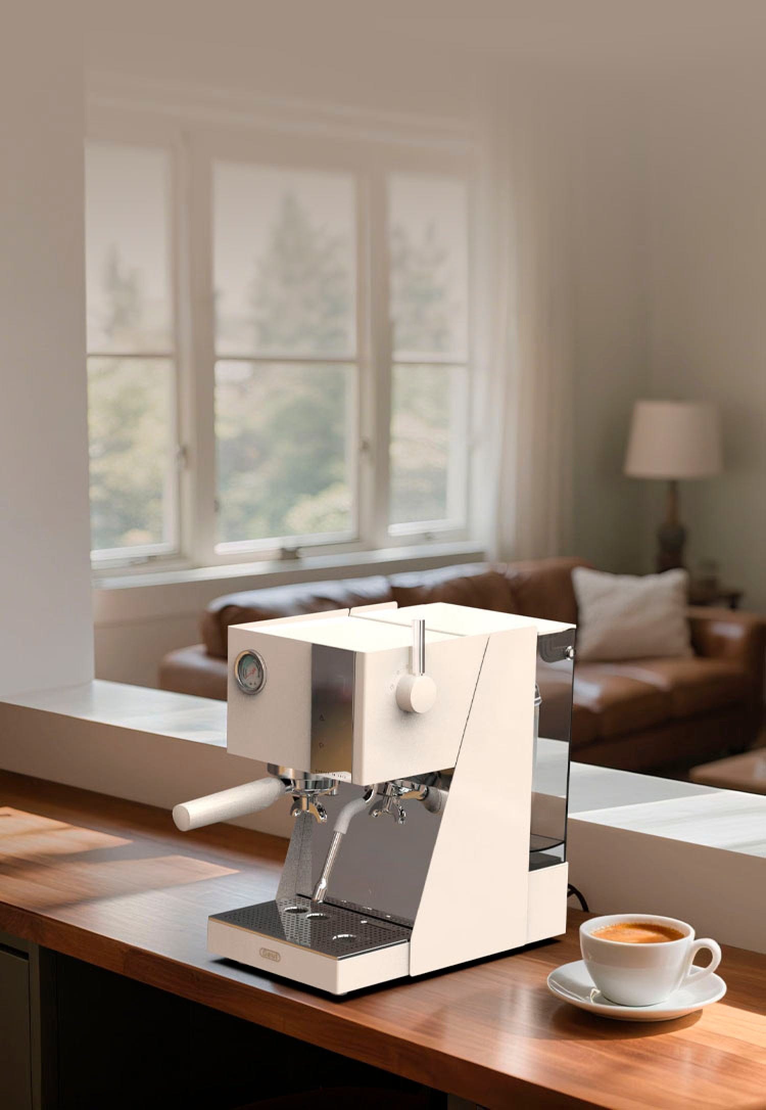 GEVI 20 Bar Semi Automatic Espresso Coffee Machine with OPV, White