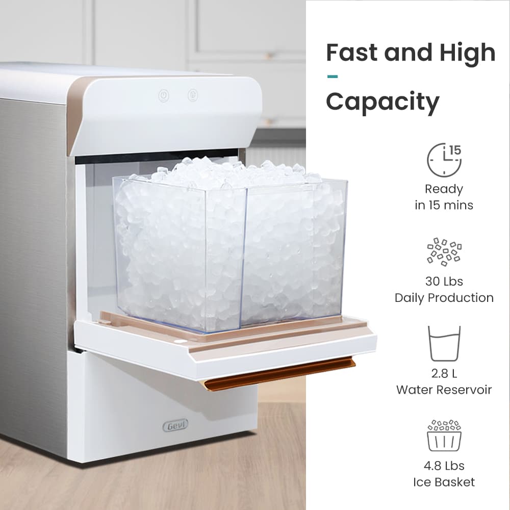 GEVI | Household V2.0 Countertop Nugget Ice Maker Machine for Home